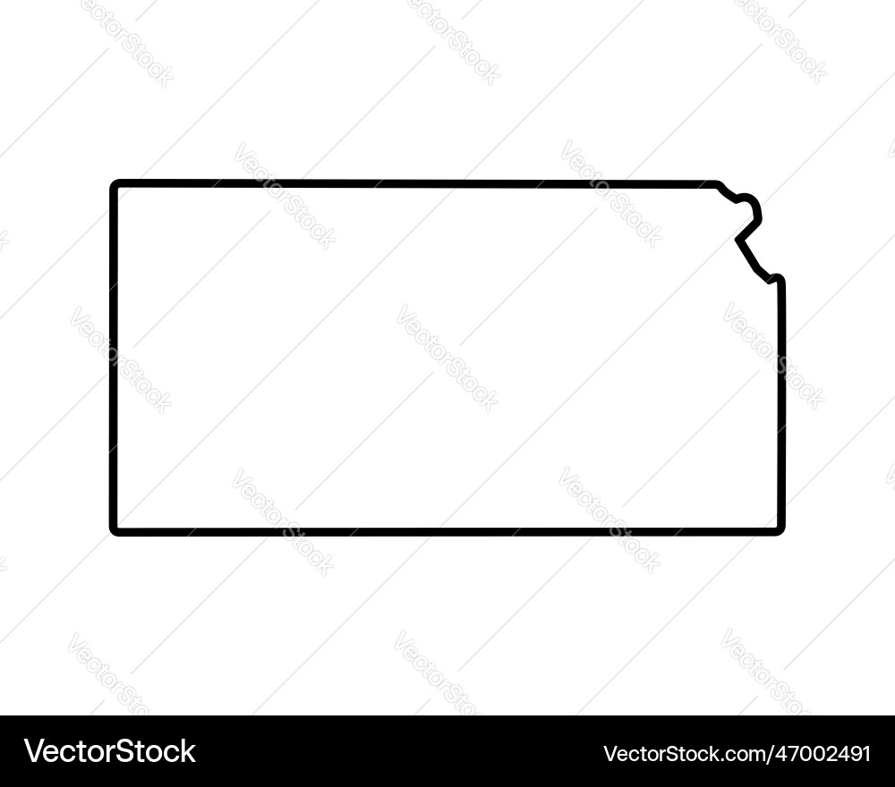 Us state map kansas outline symbol Royalty Free Vector Image