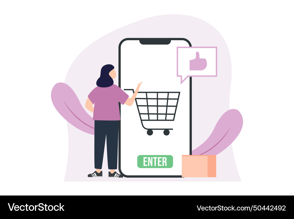 E commerce flat design Royalty Free Vector Image