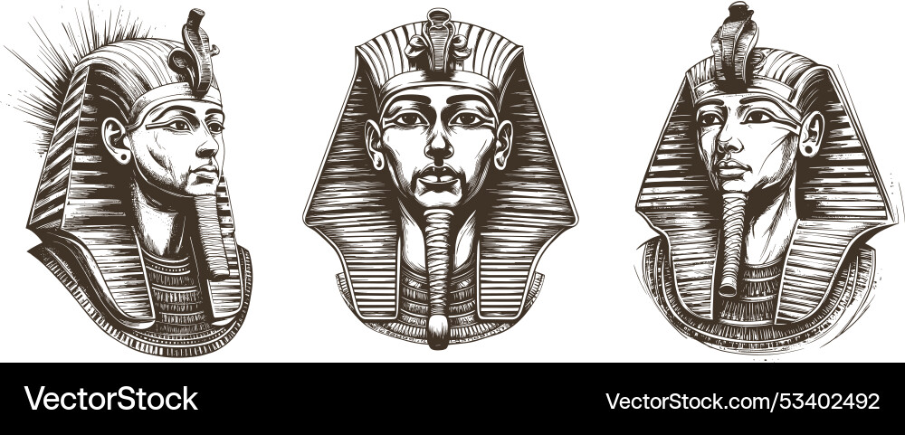 Egyptian Pharaoh Portraits Royalty Free Vector Image