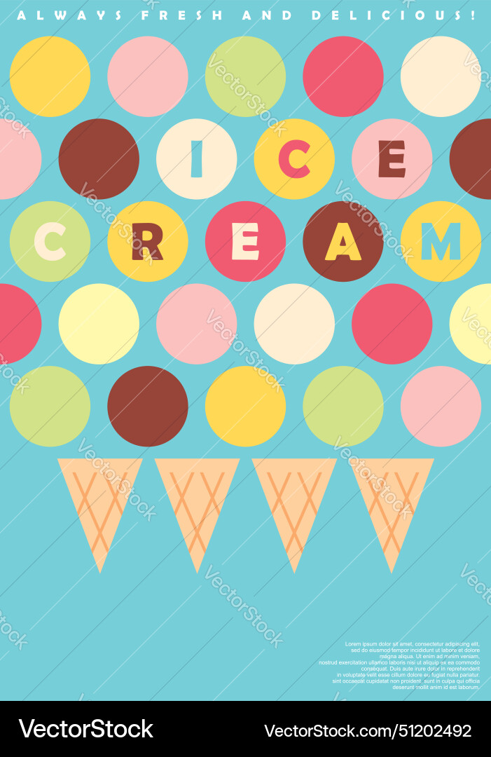 Ice cream simple minimalist poster design Vector Image