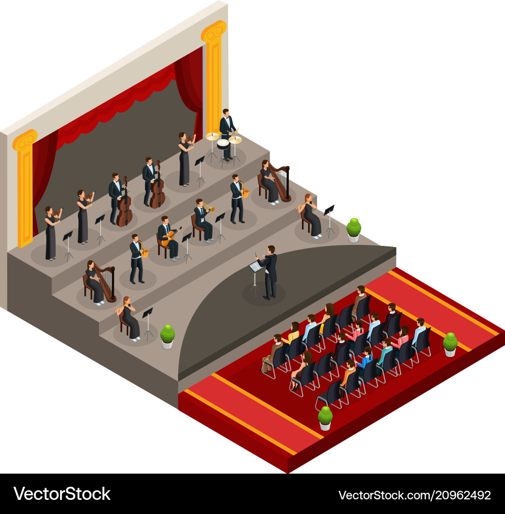 Isometric Symphony Orchestra Royalty Free Vector Image