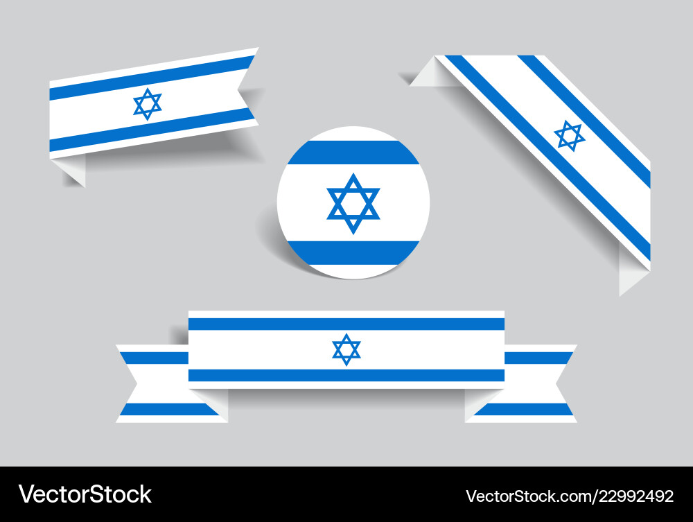 Israeli flag stickers and labels Royalty Free Vector Image