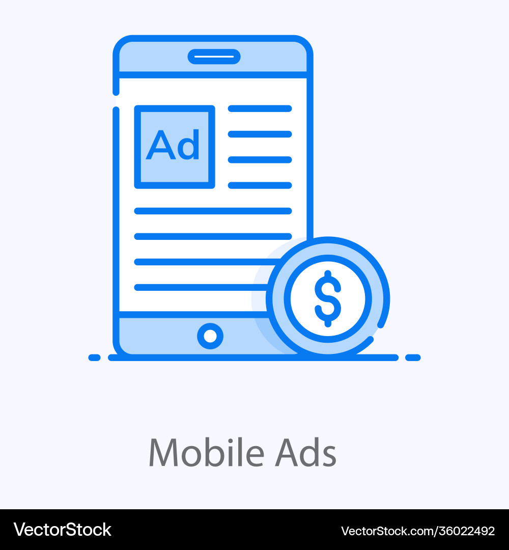 Mobile ads Royalty Free Vector Image - VectorStock