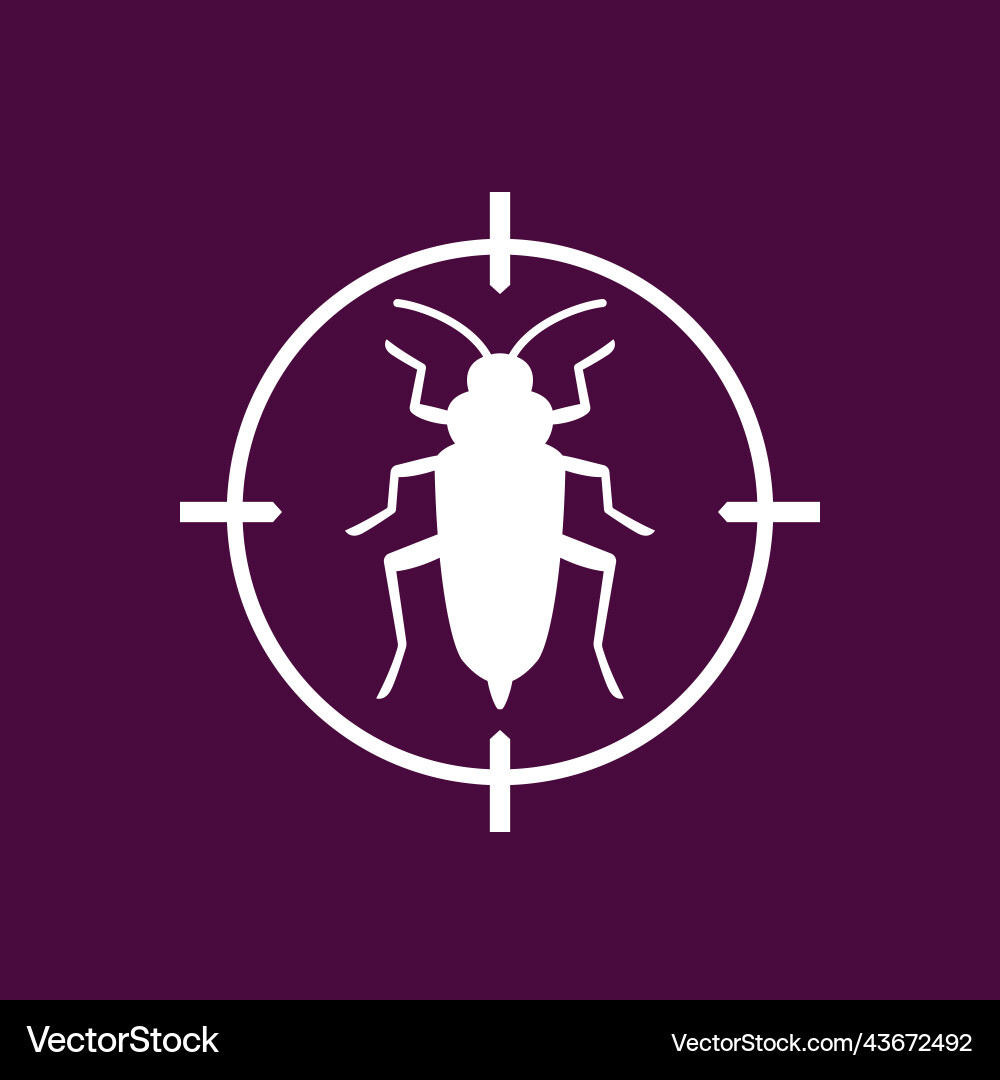 Pest control icon with a borer bug Royalty Free Vector Image