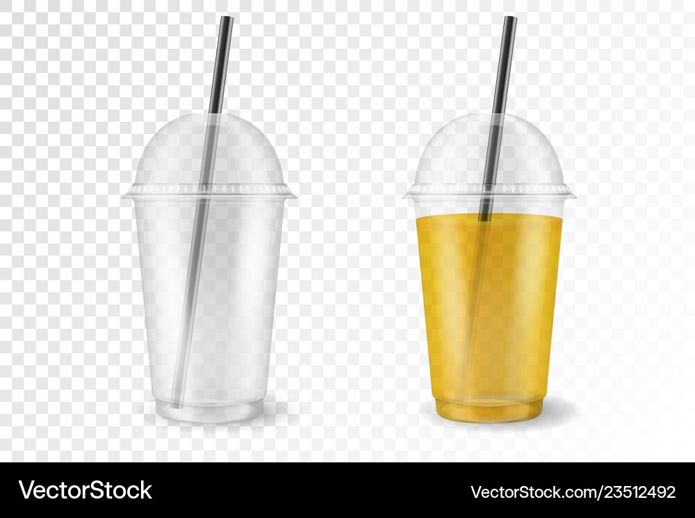 Realistic 3d plastic disposable transparent Vector Image