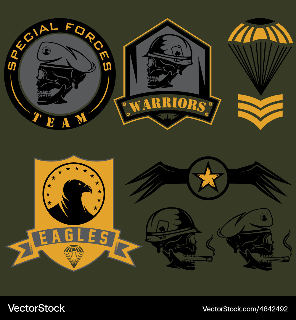 Special unit military emblem set design template Vector Image