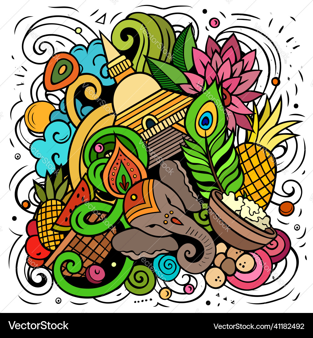 Sri lanka cartoon doodle Royalty Free Vector Image