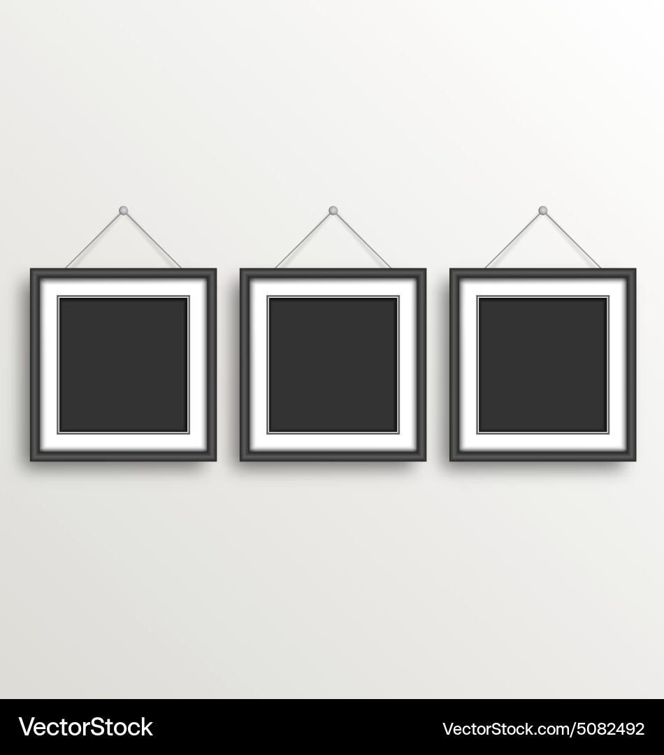 Three black simple modern blank frames Royalty Free Vector