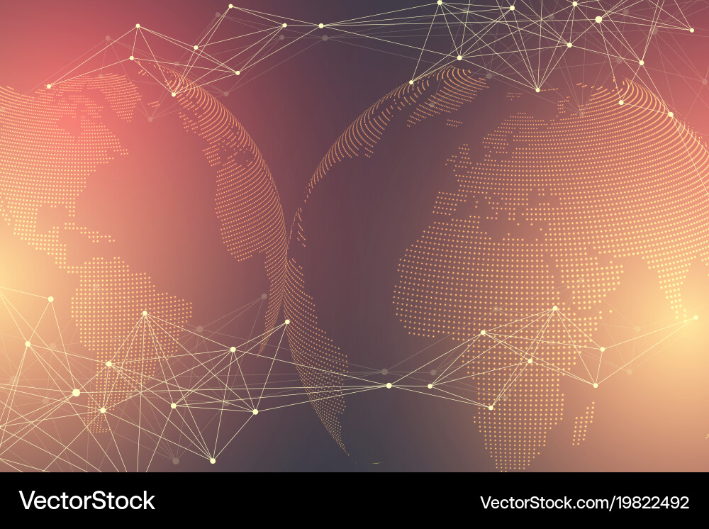 Virtual graphic background with world globes Vector Image