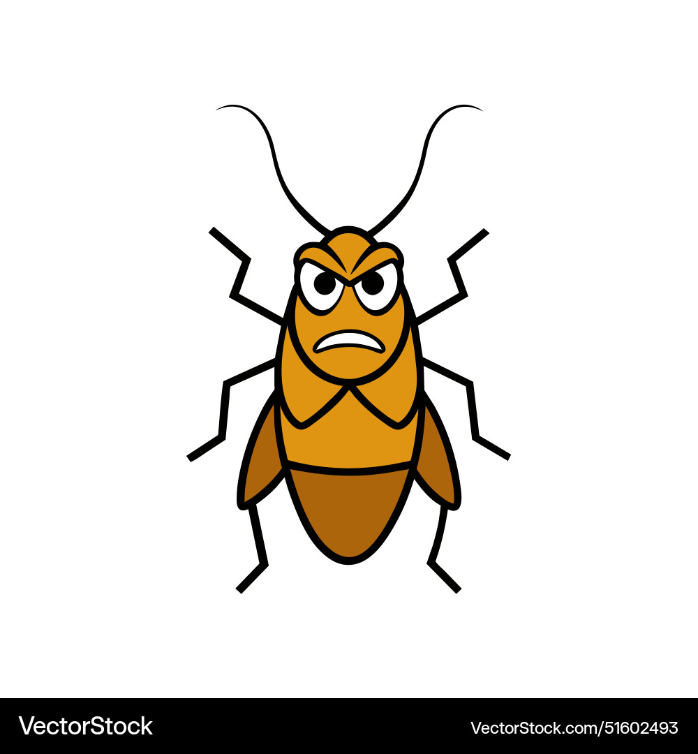 Asian cockroach bug angry icon Royalty Free Vector Image