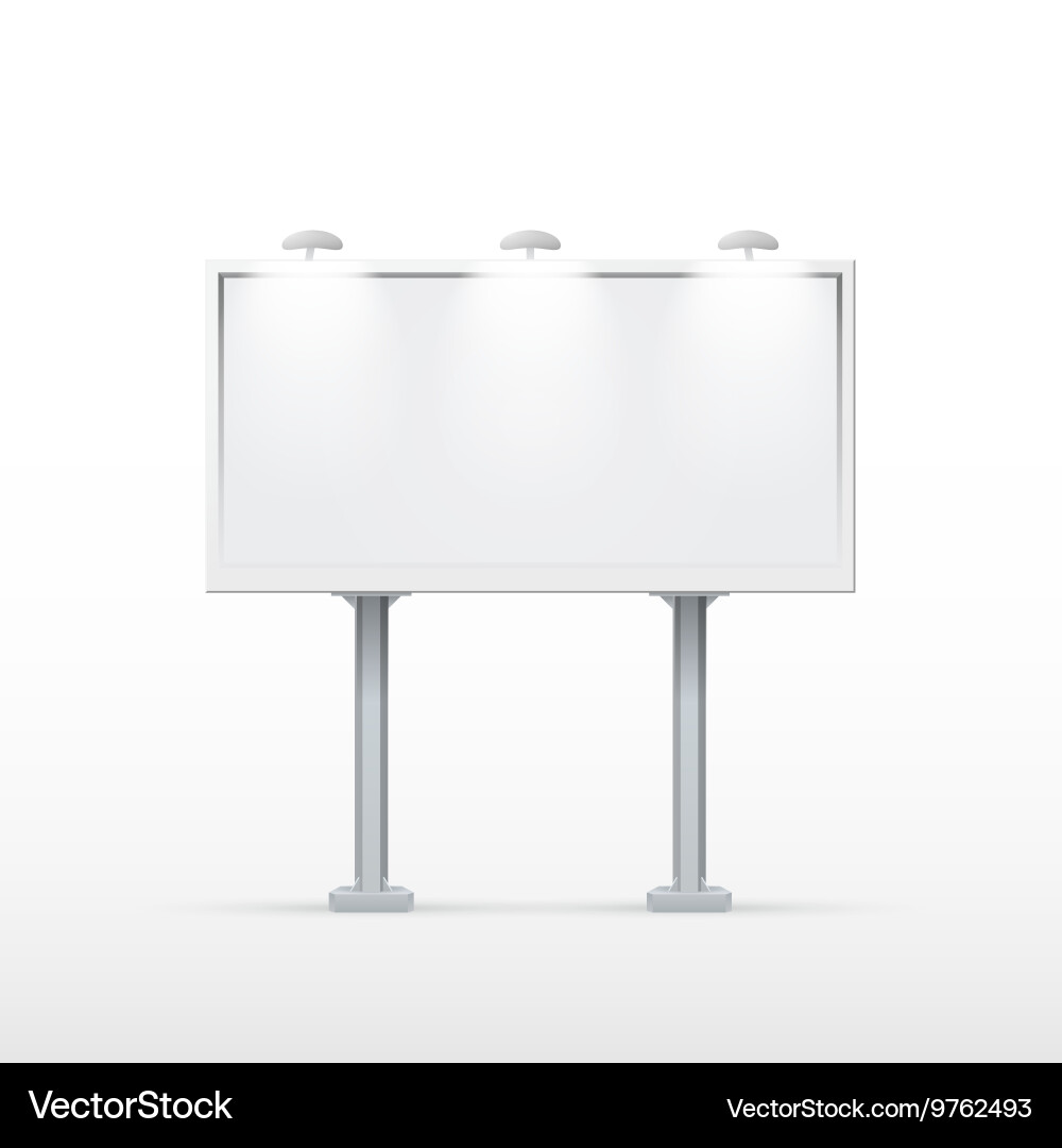 Blank billboard with two legs mockup for your Vector Image