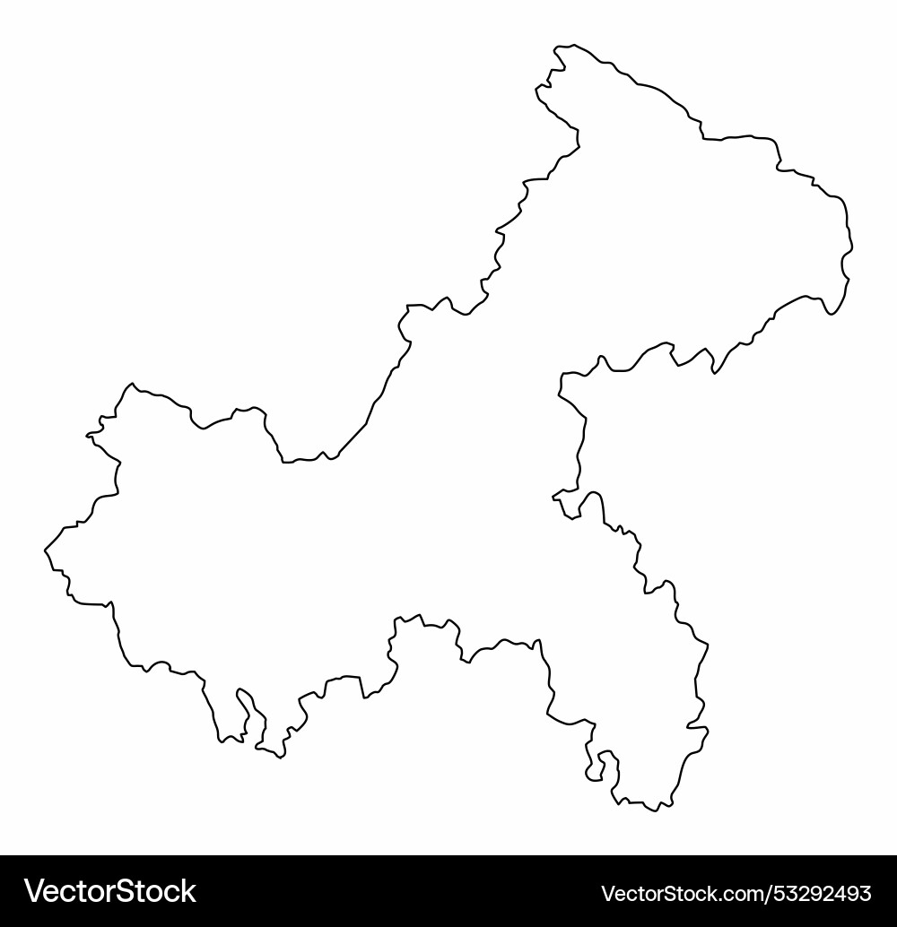 Chongqing outline map Royalty Free Vector Image