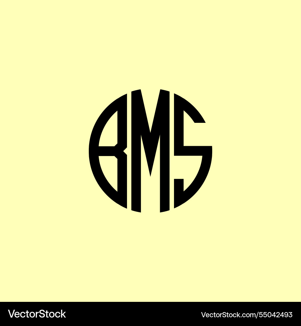 Creative rounded initial letters bms logo Vector Image