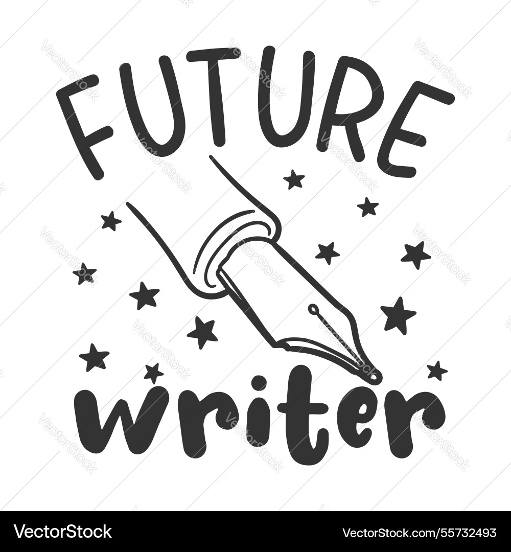 Future writer clip art design Royalty Free Vector Image