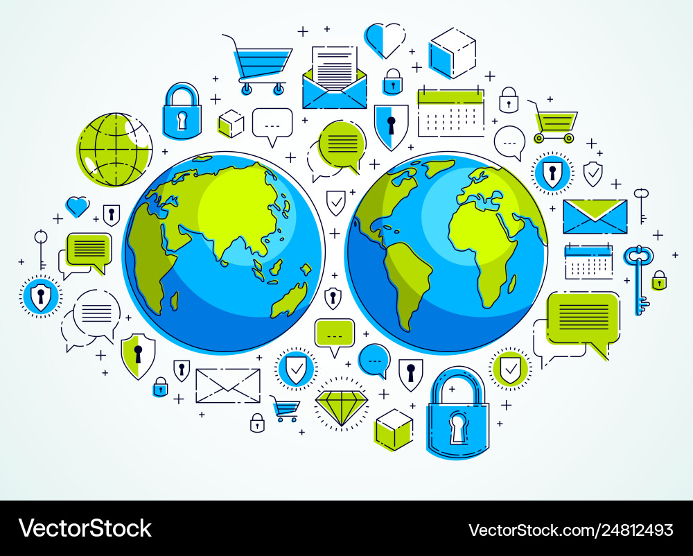 Global internet connection concept planet earth Vector Image