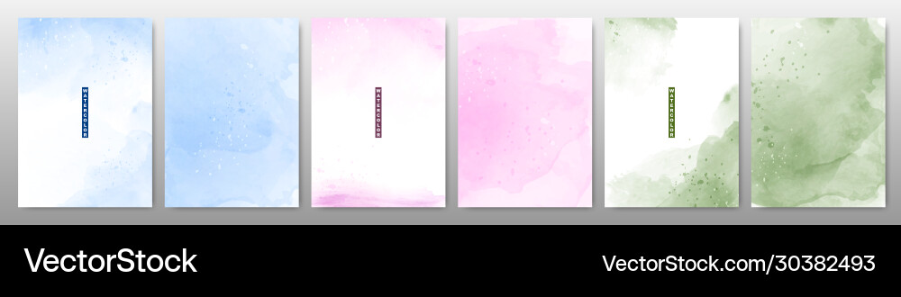 Set soft bright watercolor background Royalty Free Vector