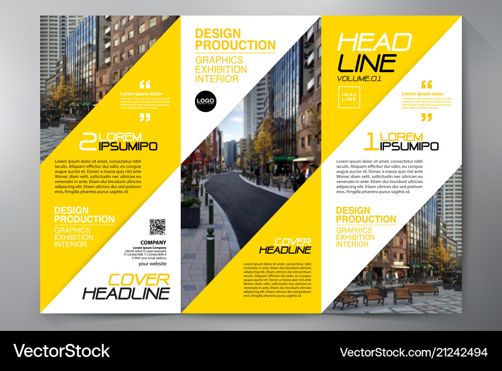Brochure 3 fold flyer design a4 template Vector Image