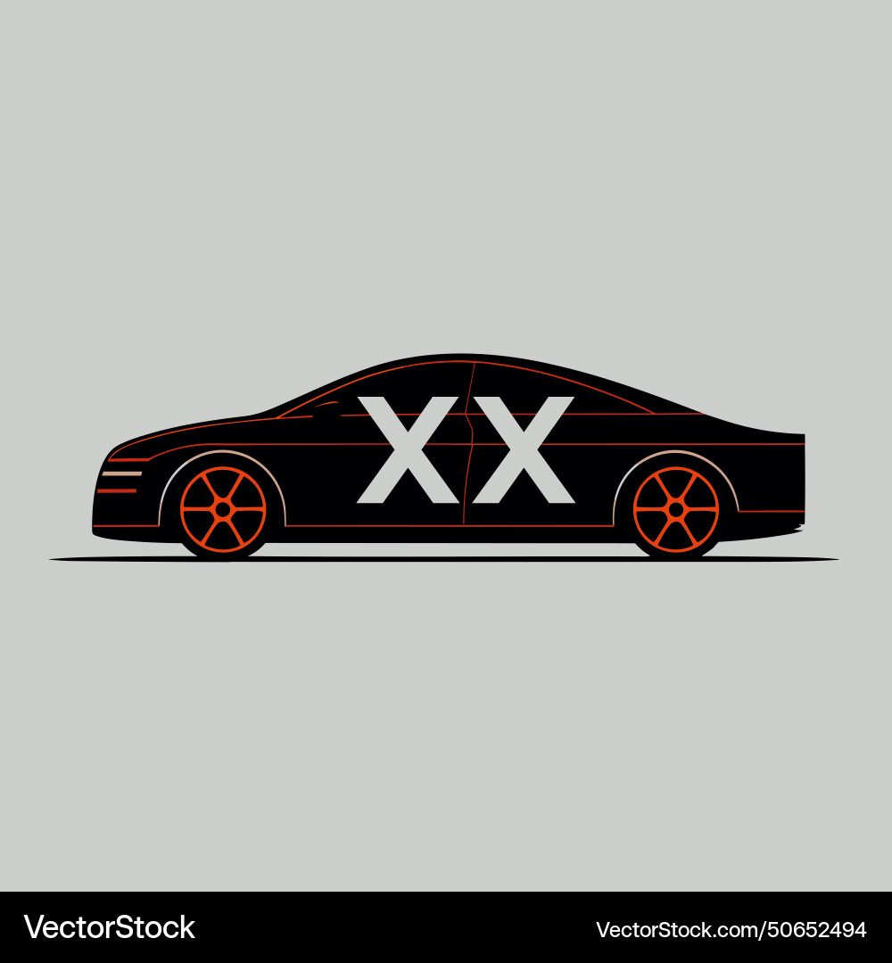 Car test drive filled colorful initial logo idea Vector Image