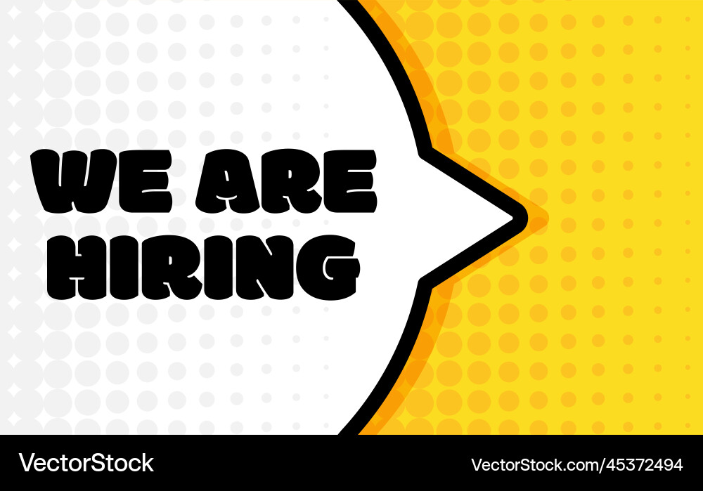 Circle speech bubble hiring Royalty Free Vector Image