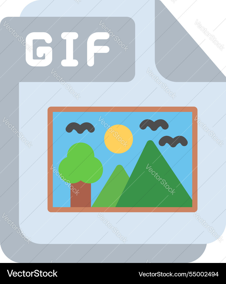 Gif flat icon design Royalty Free Vector Image