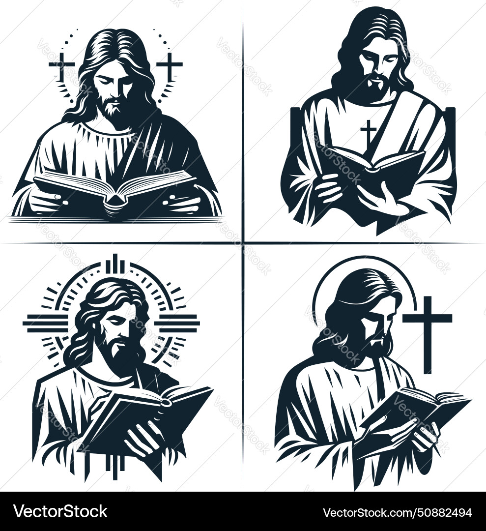 Jesus christ cross praying Royalty Free Vector Image