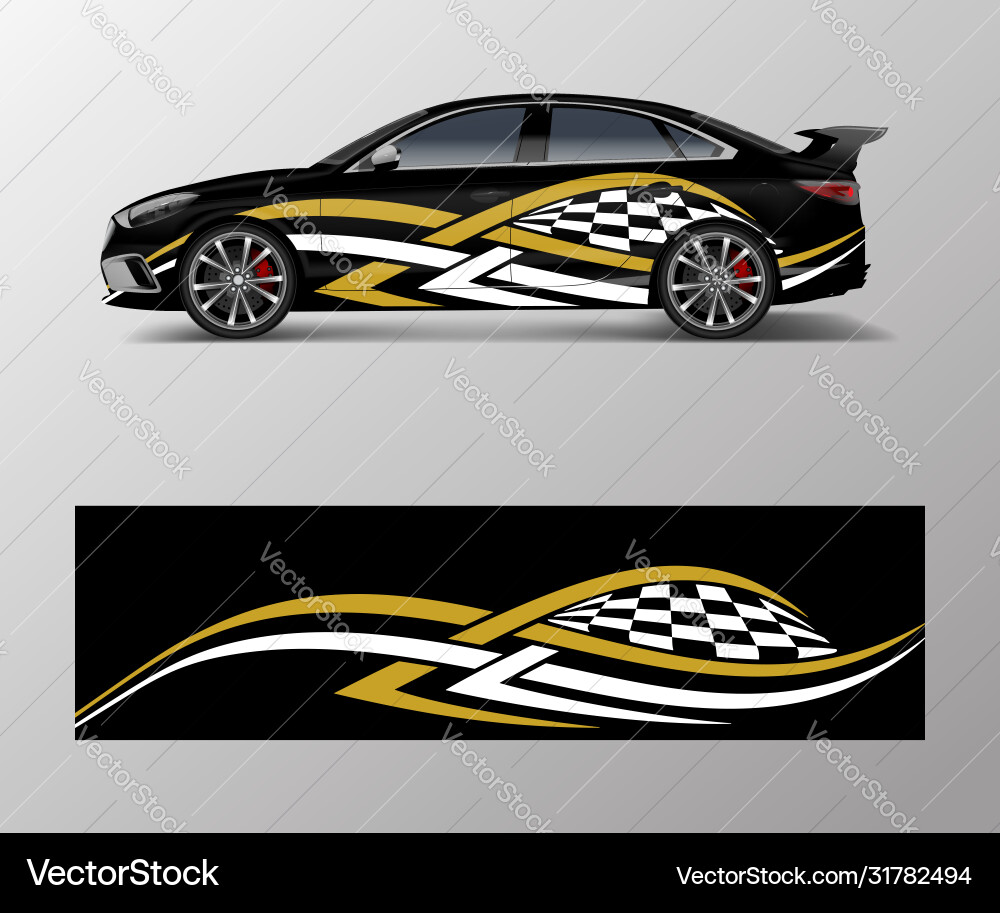 Sport car racing wrap design abstract Royalty Free Vector