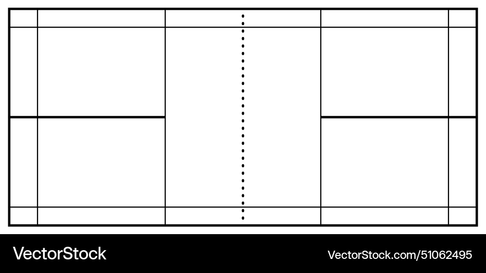 Badminton court or field line Royalty Free Vector Image