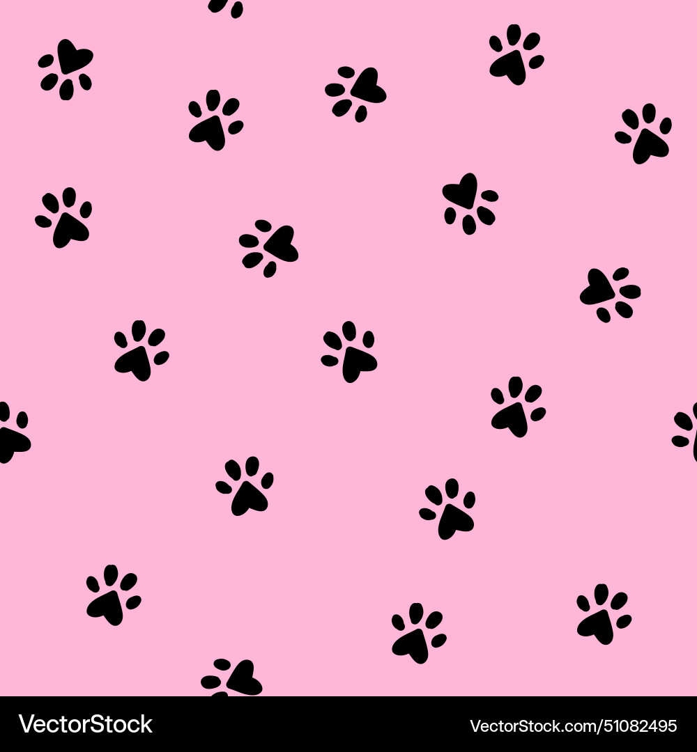 Cat paws pink textur seamless pattern Royalty Free Vector