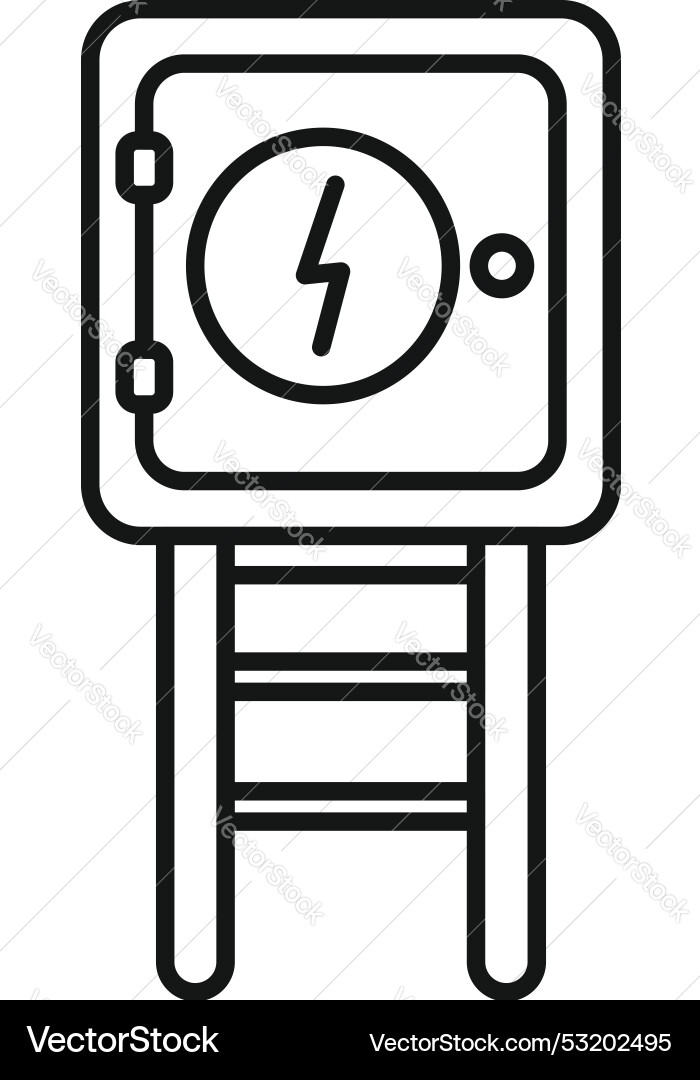 Electric transformer box with warning sign Vector Image