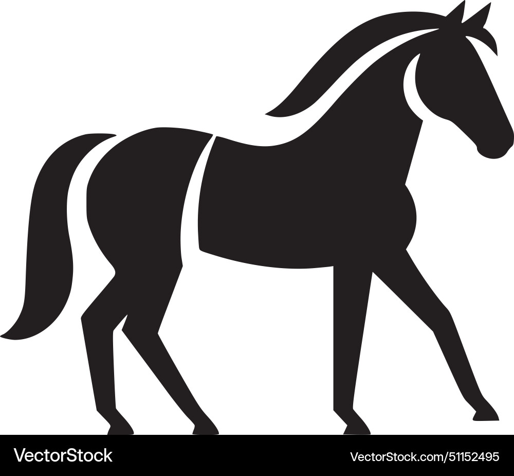 Horse - black and white Royalty Free Vector Image