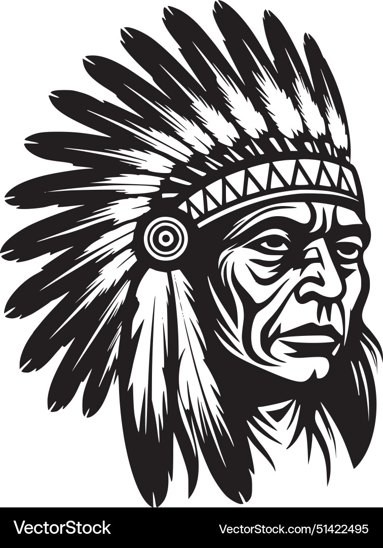 Indian chief - high quality logo - ideal for Vector Image