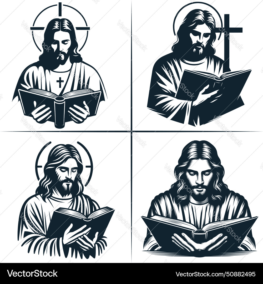 Jesus christ cross praying Royalty Free Vector Image