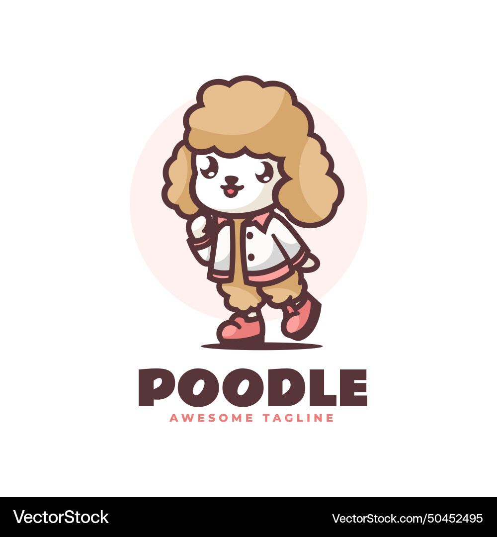 Logo poodle mascot cartoon style Royalty Free Vector Image