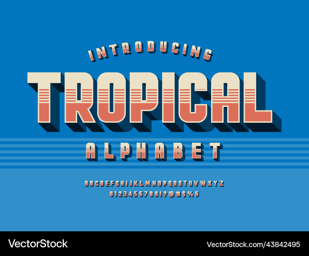 Retro font Royalty Free Vector Image - VectorStock