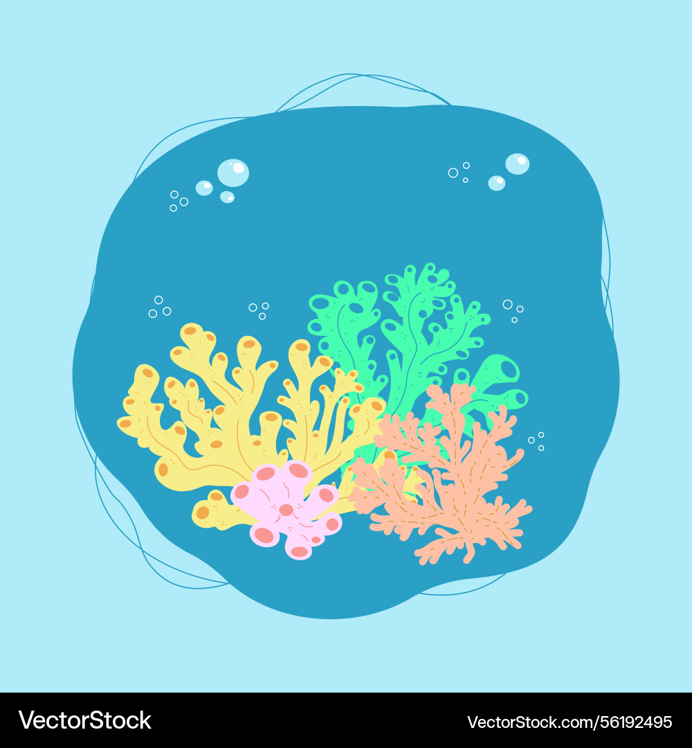 Sea corals world reef day design template Vector Image