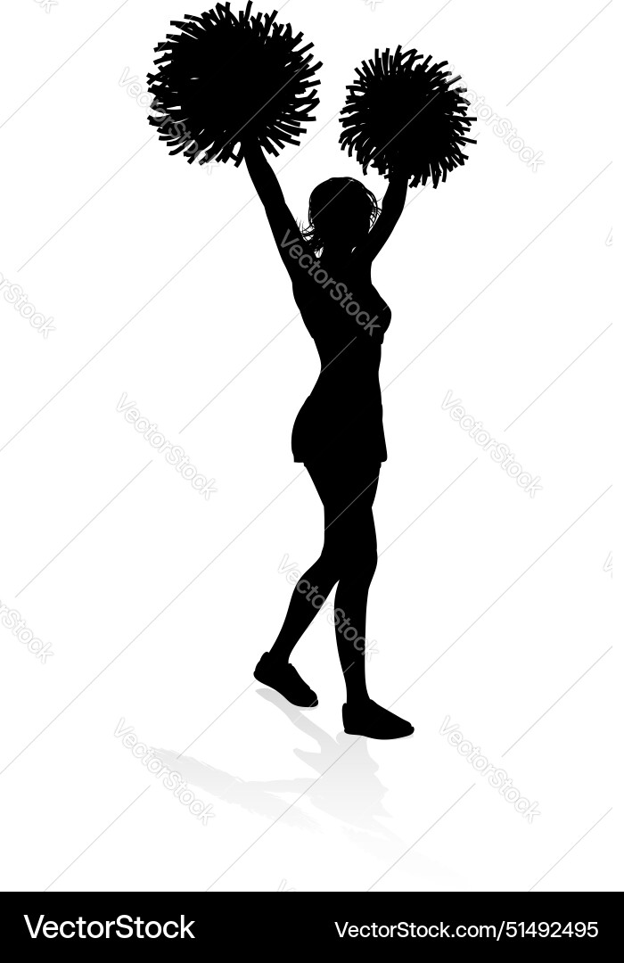 Silhouette cheerleader woman Royalty Free Vector Image