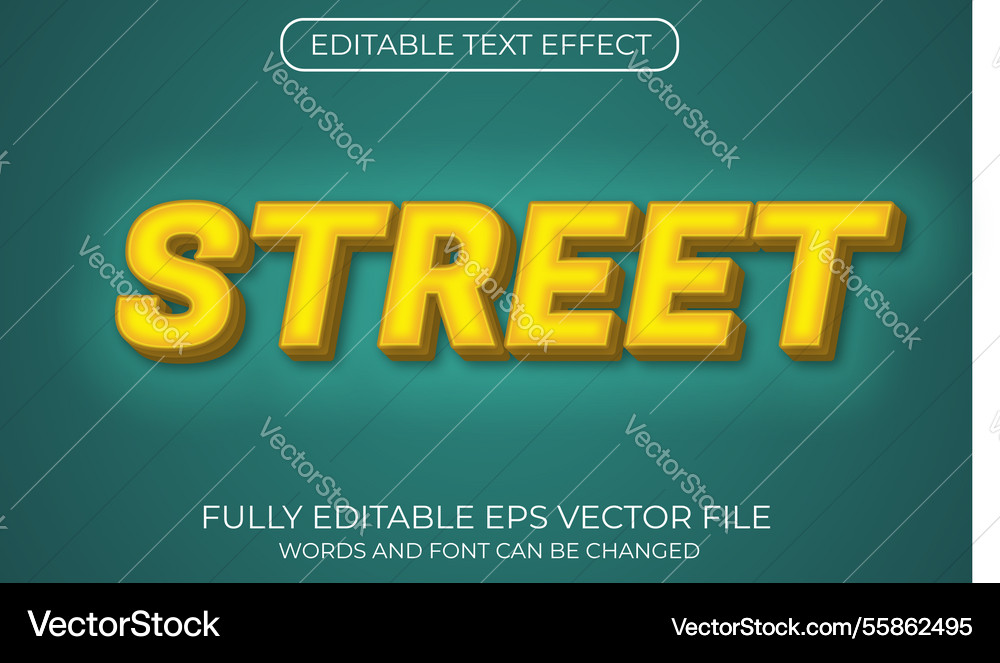 Street editable text effect Royalty Free Vector Image