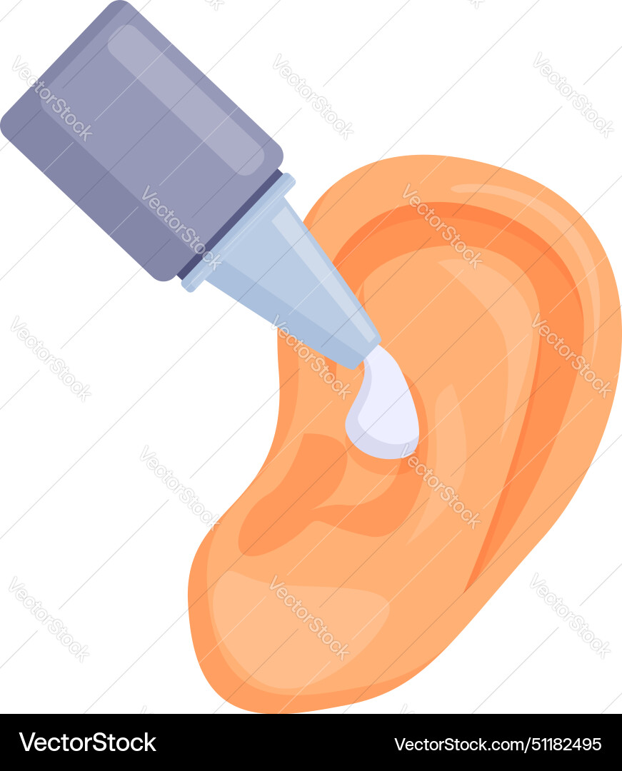 Use ear drops for infection icon cartoon Vector Image