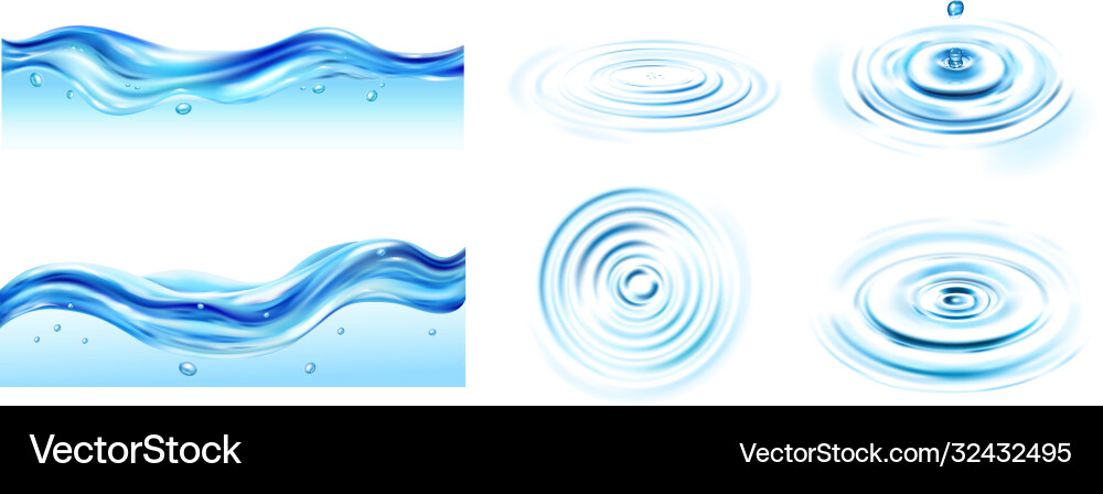 Water ripple set Royalty Free Vector Image - VectorStock