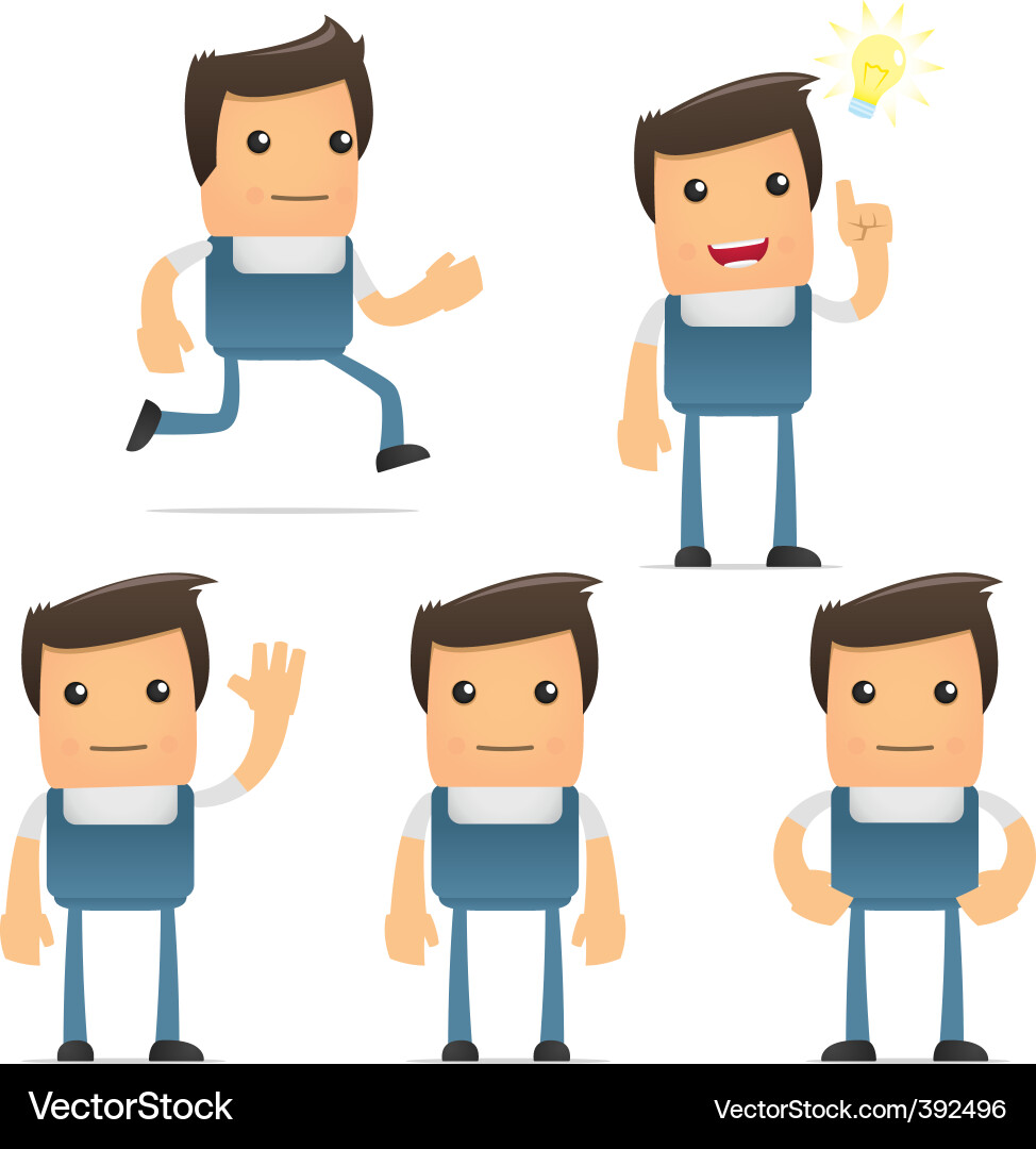 Cartoon Workers Set Royalty Free Vector Image - VectorStock