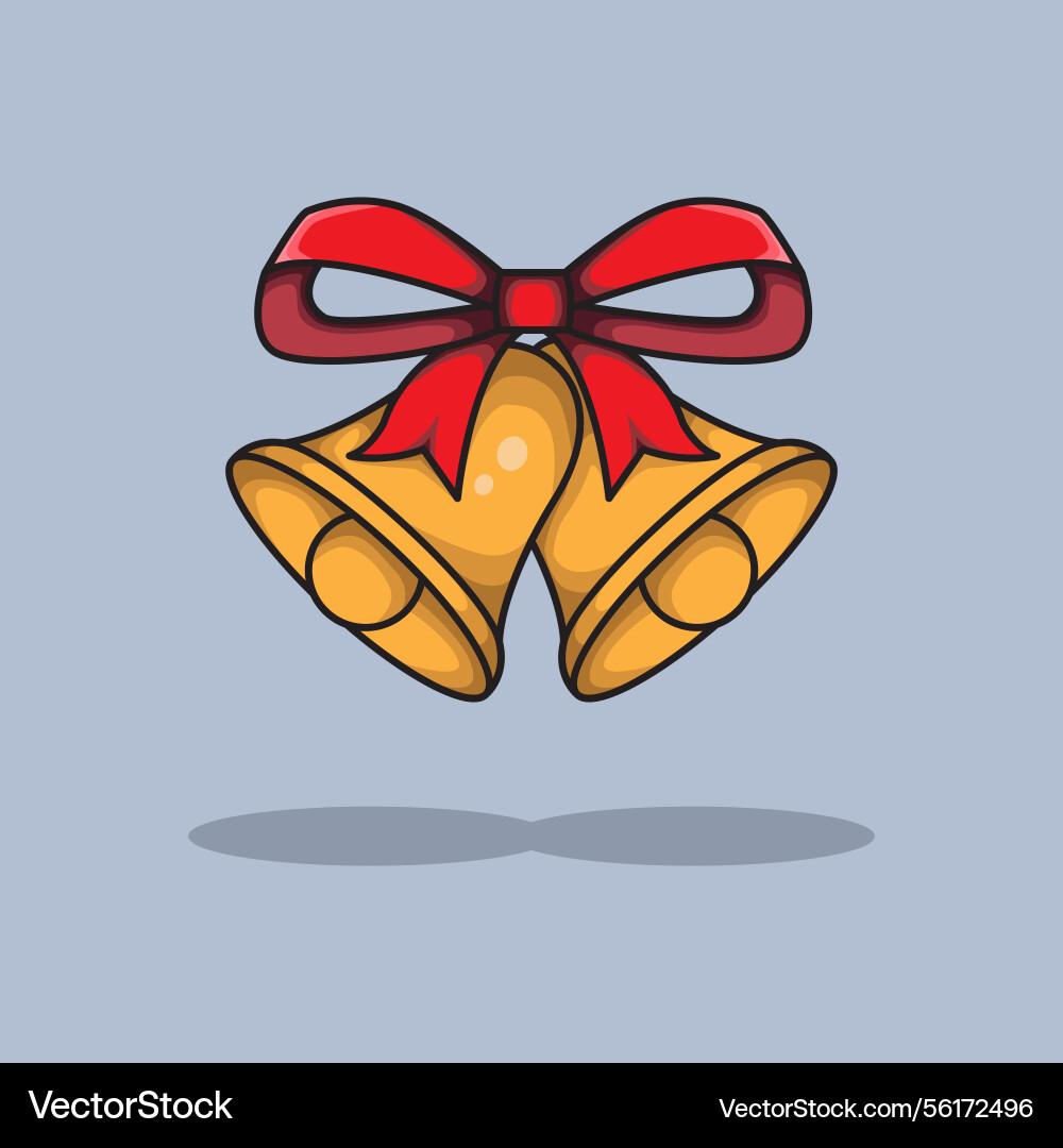 Christmas bell ribbon Royalty Free Vector Image