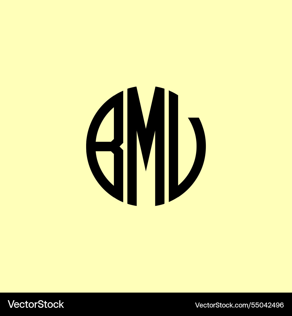Creative rounded initial letters bmv logo Vector Image