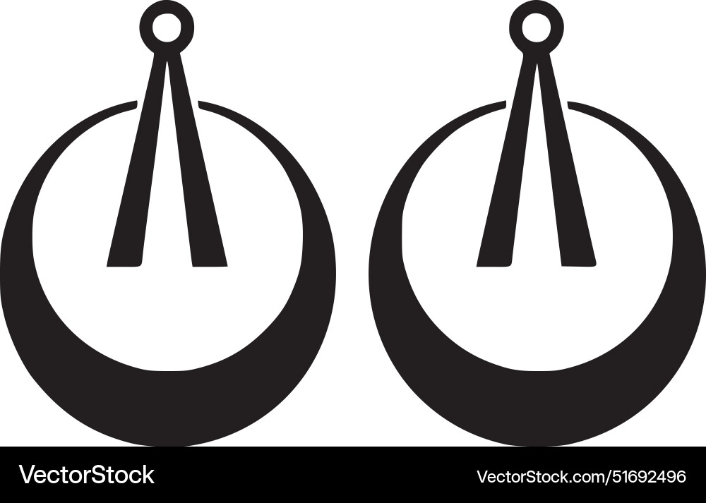 Earrings - black and white Royalty Free Vector Image
