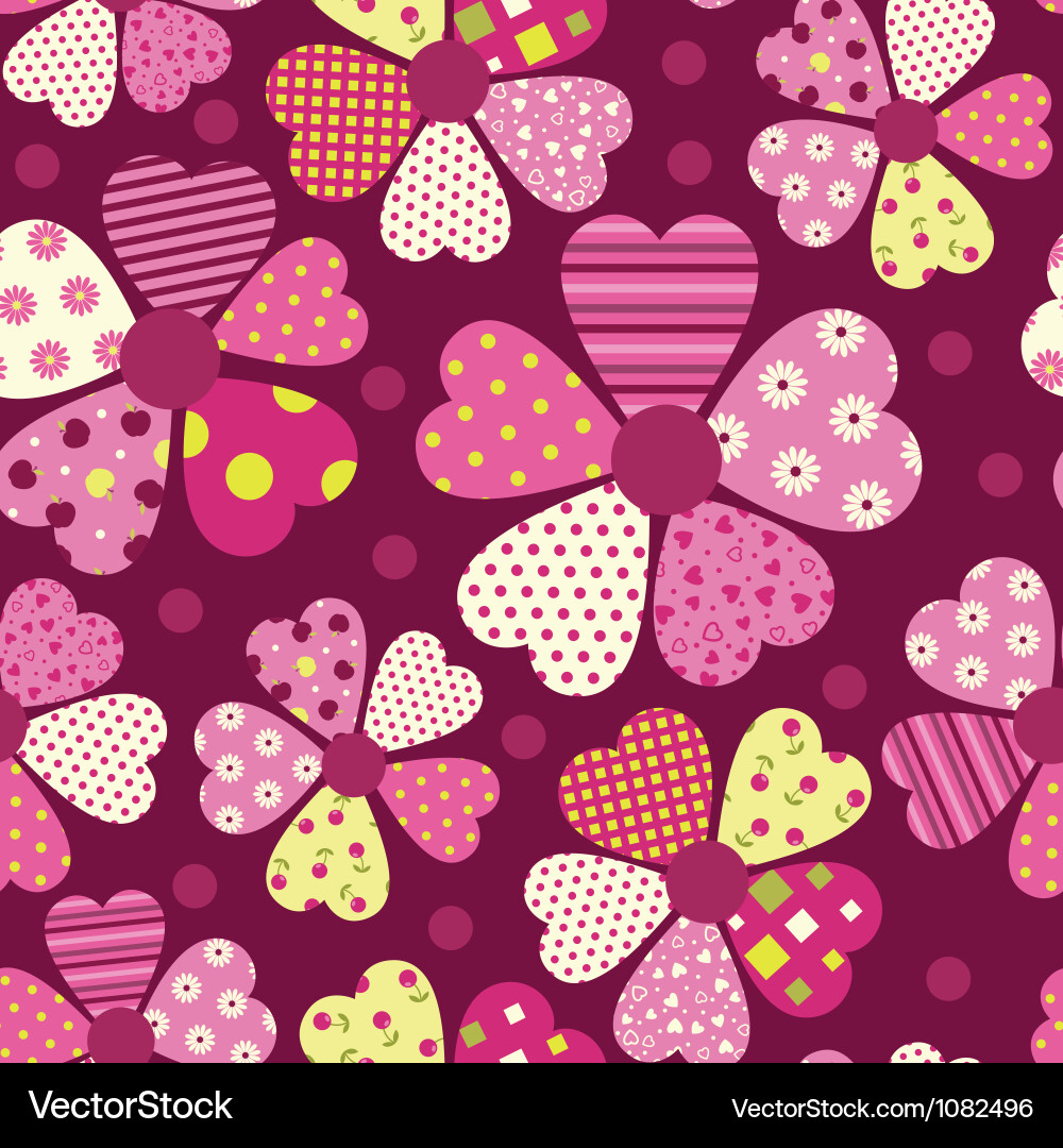 Heart flower pattern Royalty Free Vector Image