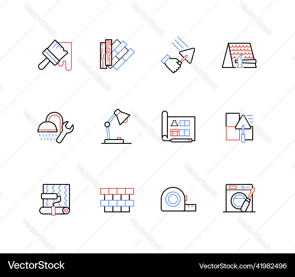 Home repair and construction - line design style Vector Image