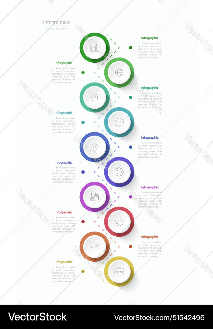 Infographic 10 options design elements Royalty Free Vector