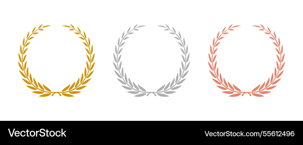Laurel wreath icon set Royalty Free Vector Image