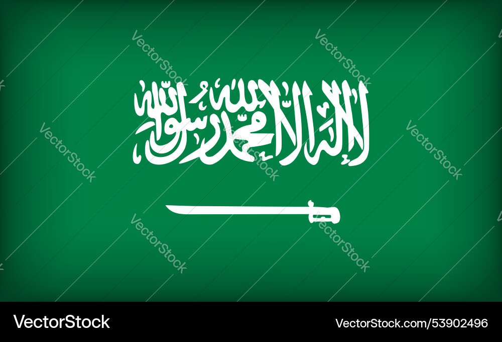 Saudi arabia flag with original color Royalty Free Vector