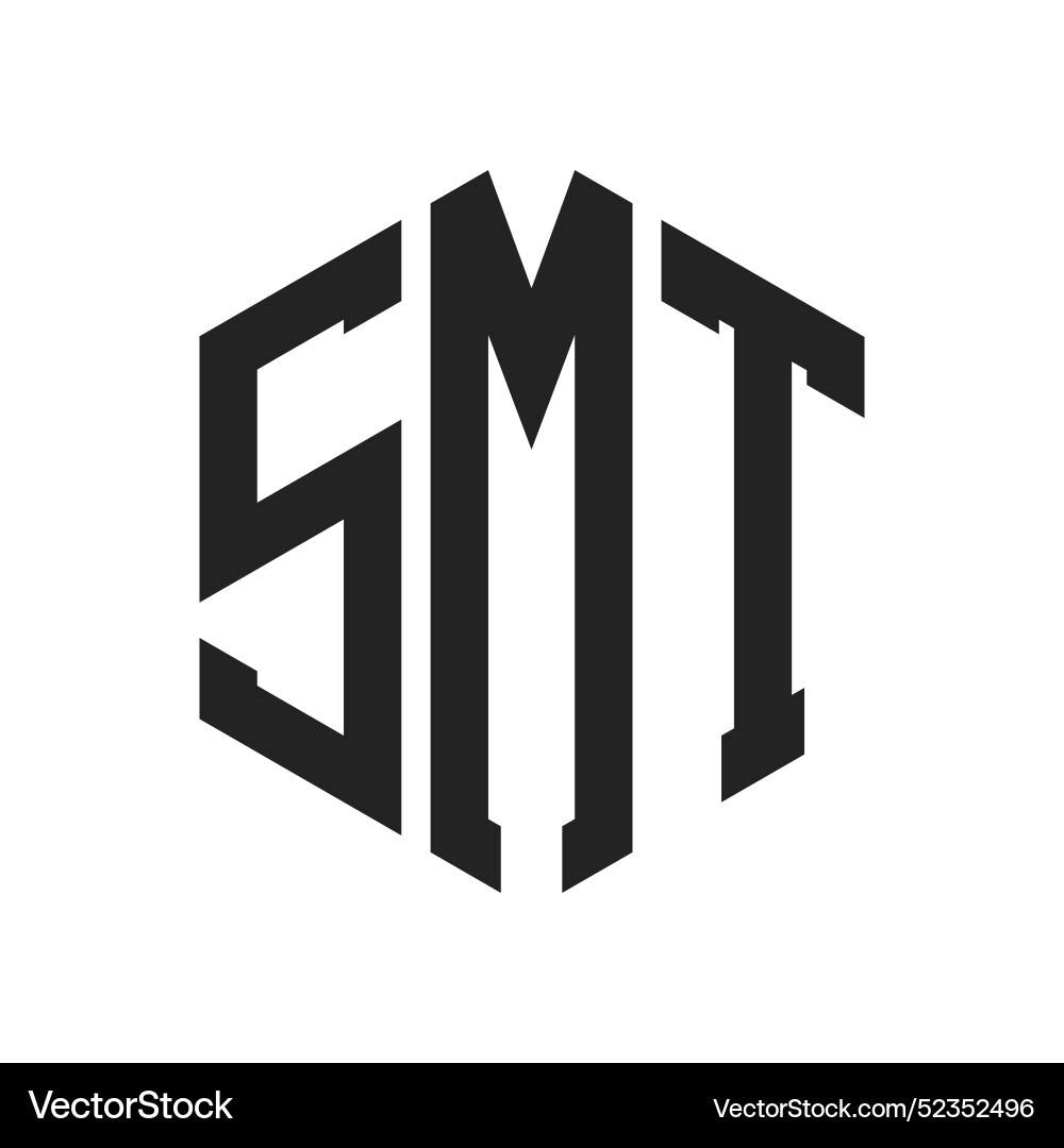 Smt logo design initial letter monogram Royalty Free Vector
