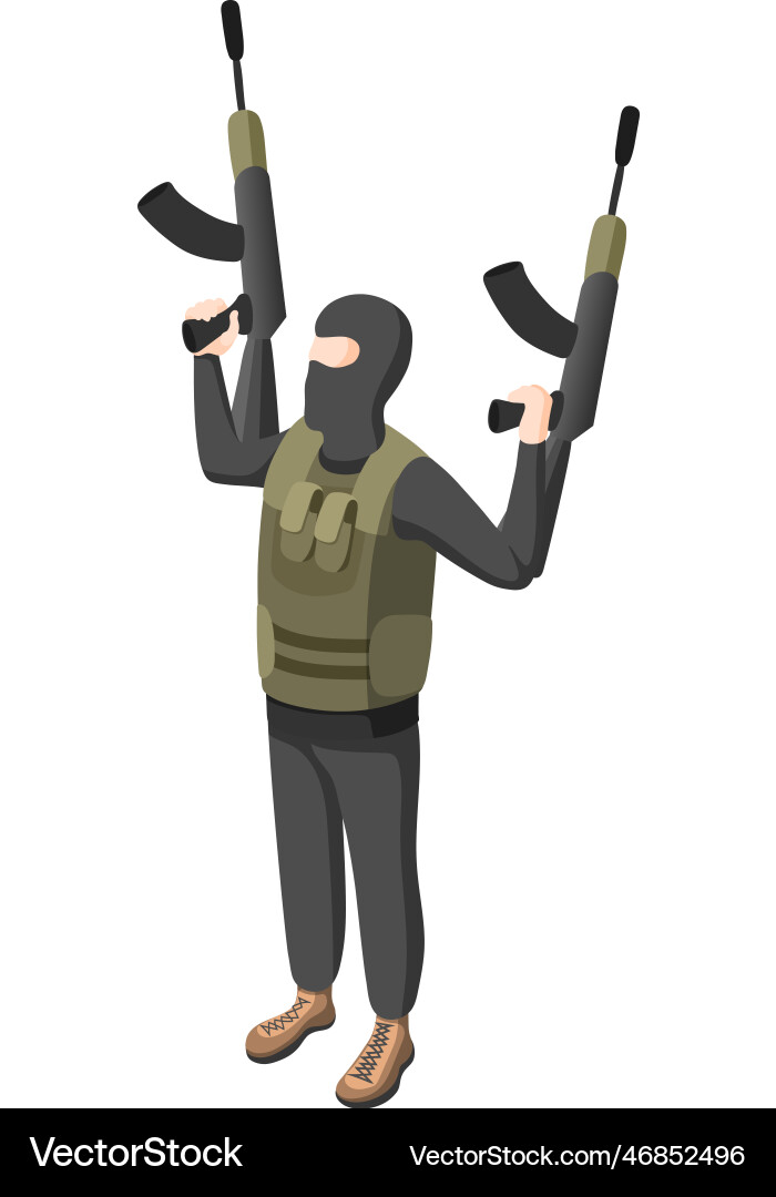 Terrorist isometric character Royalty Free Vector Image